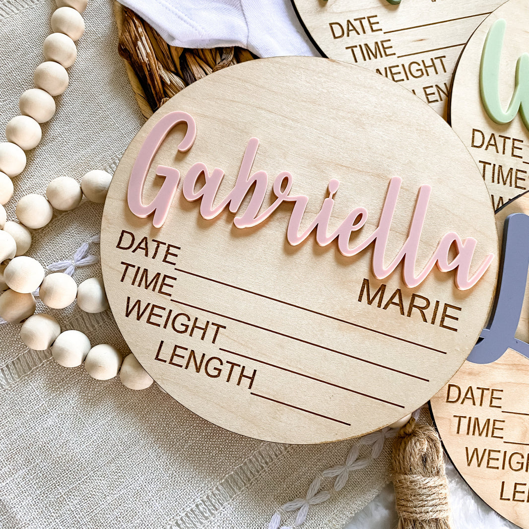Custom Baby Name and Stat Signs – Claire and Bella, LLC