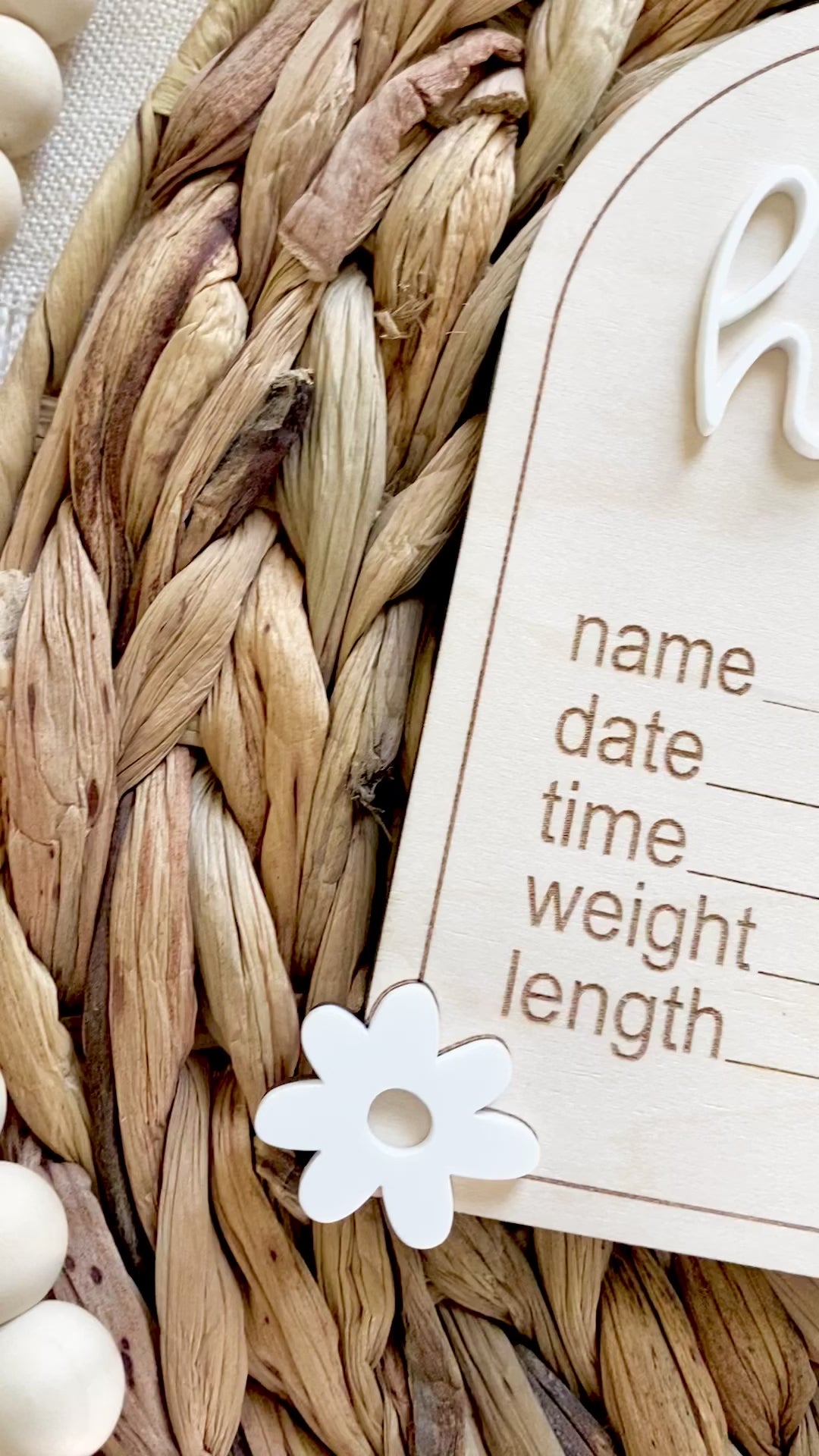 Daisy 3D Monthly Birth Stat SIgn– Claire and Bella, LLC