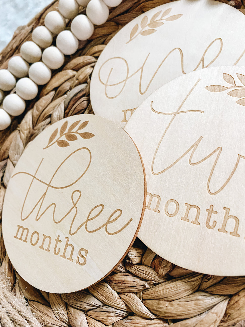 Wooden Monthly Milestone Discs – Claire and Bella, LLC