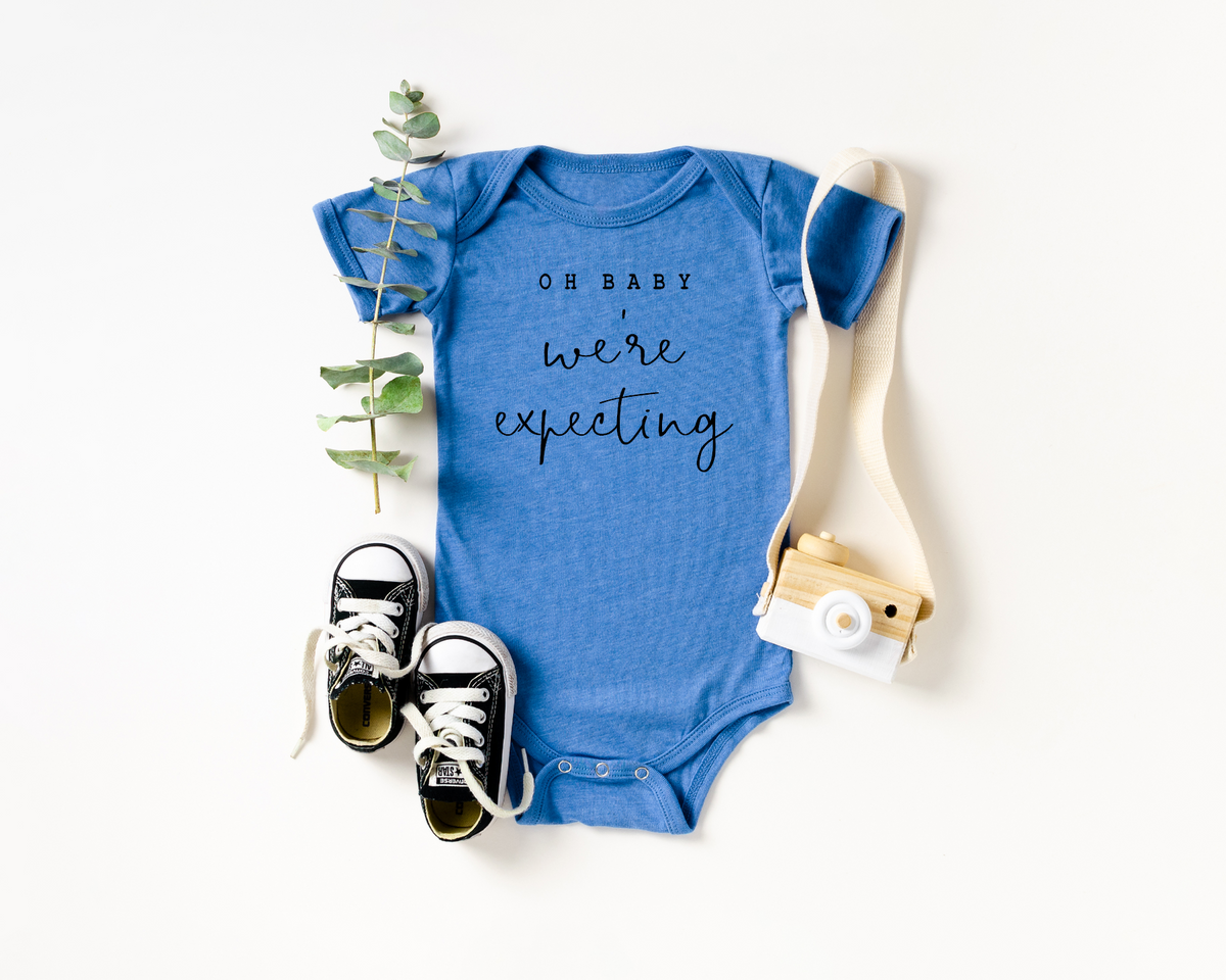 Oh Baby We're Expecting Onesie– Claire and Bella, LLC
