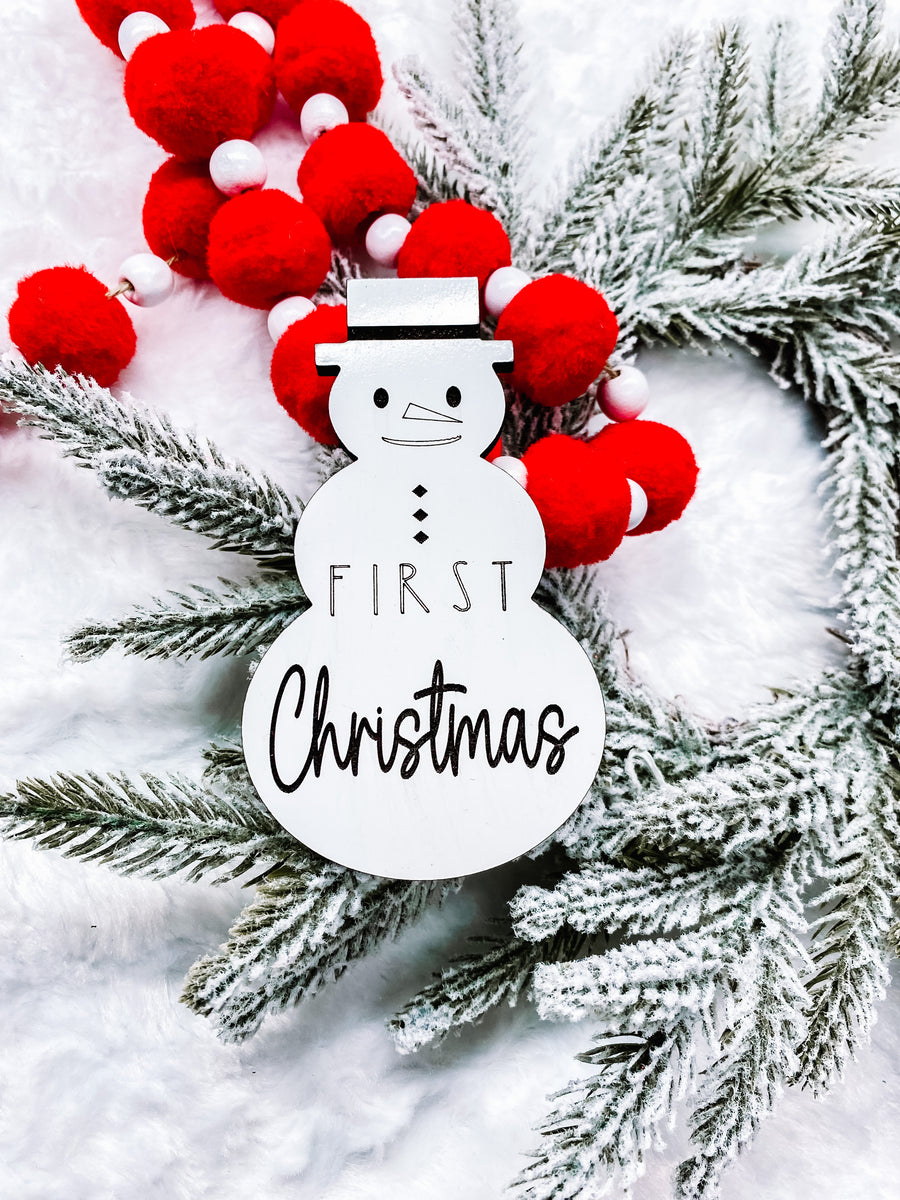Baby's First Chrstmas Milestone Sign - Snowman– Claire and Bella, LLC
